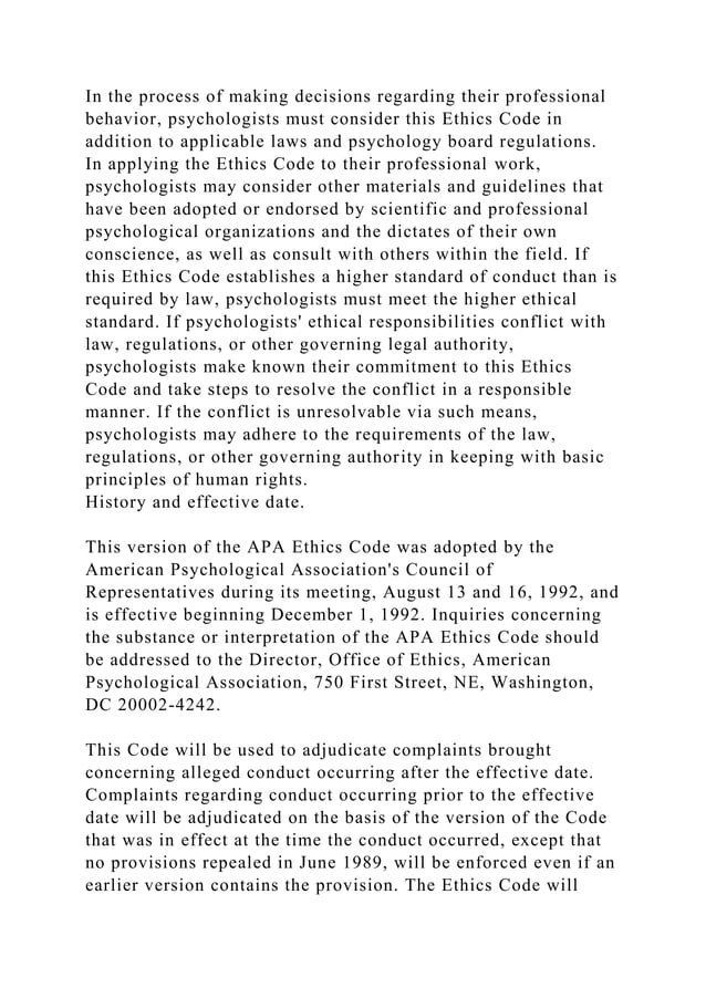 Redline Comparison of APA Ethical Principles of Psychologists an.docx ...