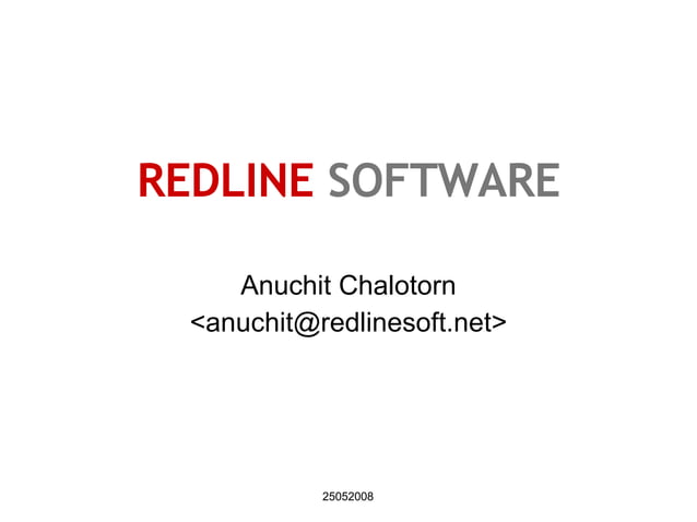 Introduction to RedLine Software | ODP