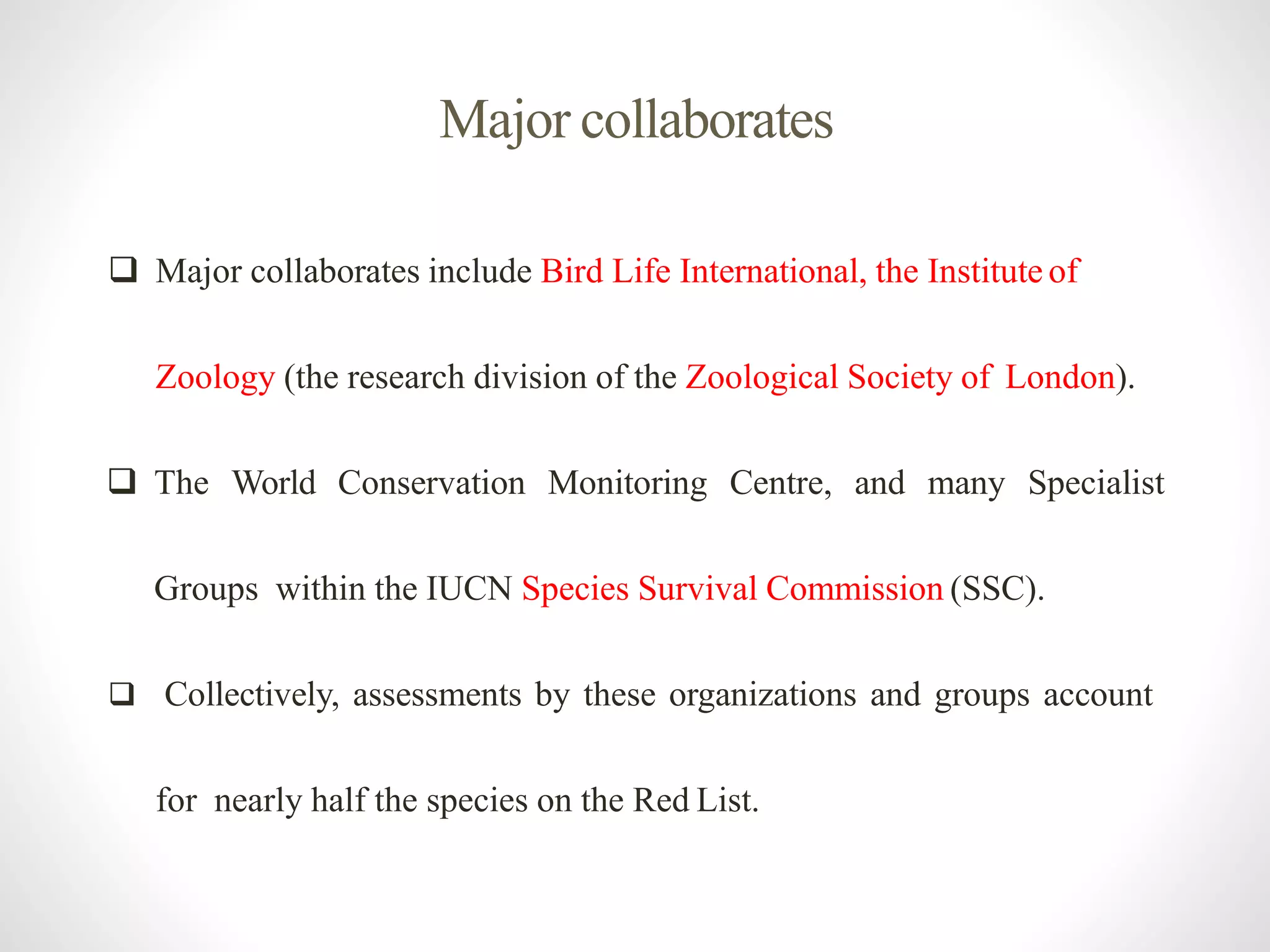 Red list categories | PPTX