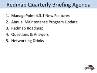 Redmap User Group 1 Full2 | PPT