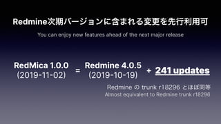 RedMica — The future Redmine you can get today / 今日使える明日のRedmine | PPT