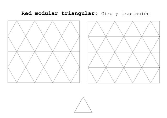 Red modular triangular: giro (180º y 60º)
