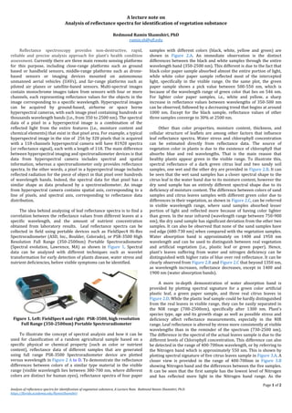 Analysis of reflectance spectra for identification of vegetation substance | PDF