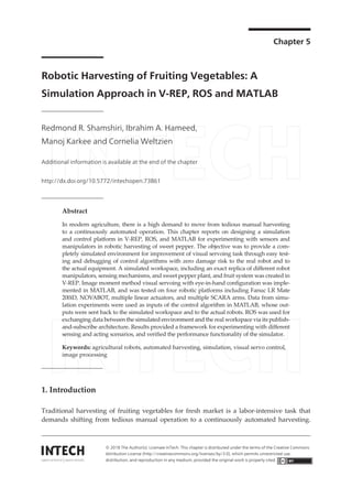 Robotic Harvesting of Fruiting Vegetables: A Simulation Approach in V-REP, ROS and MATLAB | PDF