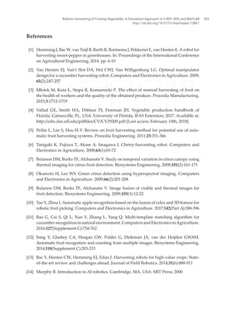 Robotic Harvesting of Fruiting Vegetables: A Simulation Approach in V-REP, ROS and MATLAB | PDF