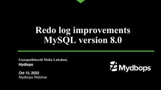 Redo log improvements MYSQL 8.0 | PPT