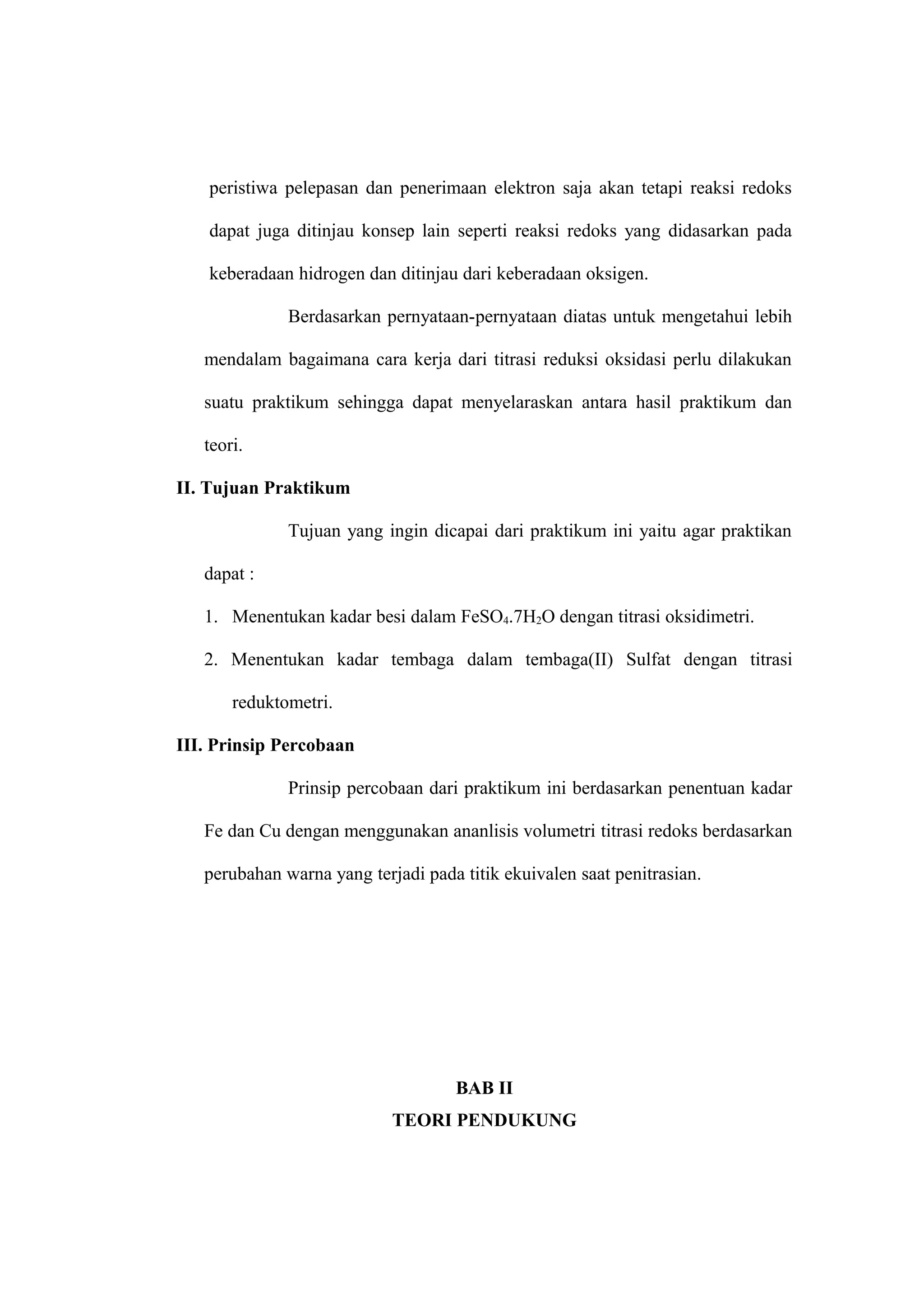 laporan praktikum titrasi redoks | DOC