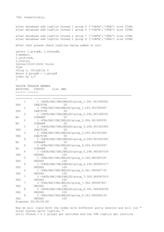 Redo logfile addition in oracle rac 12c | PDF