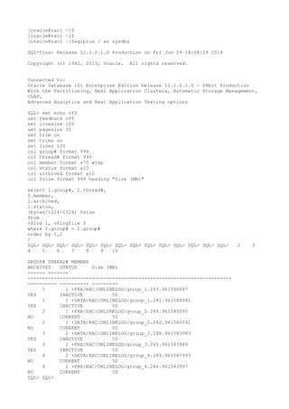 Redo logfile addition in oracle rac 12c | PDF