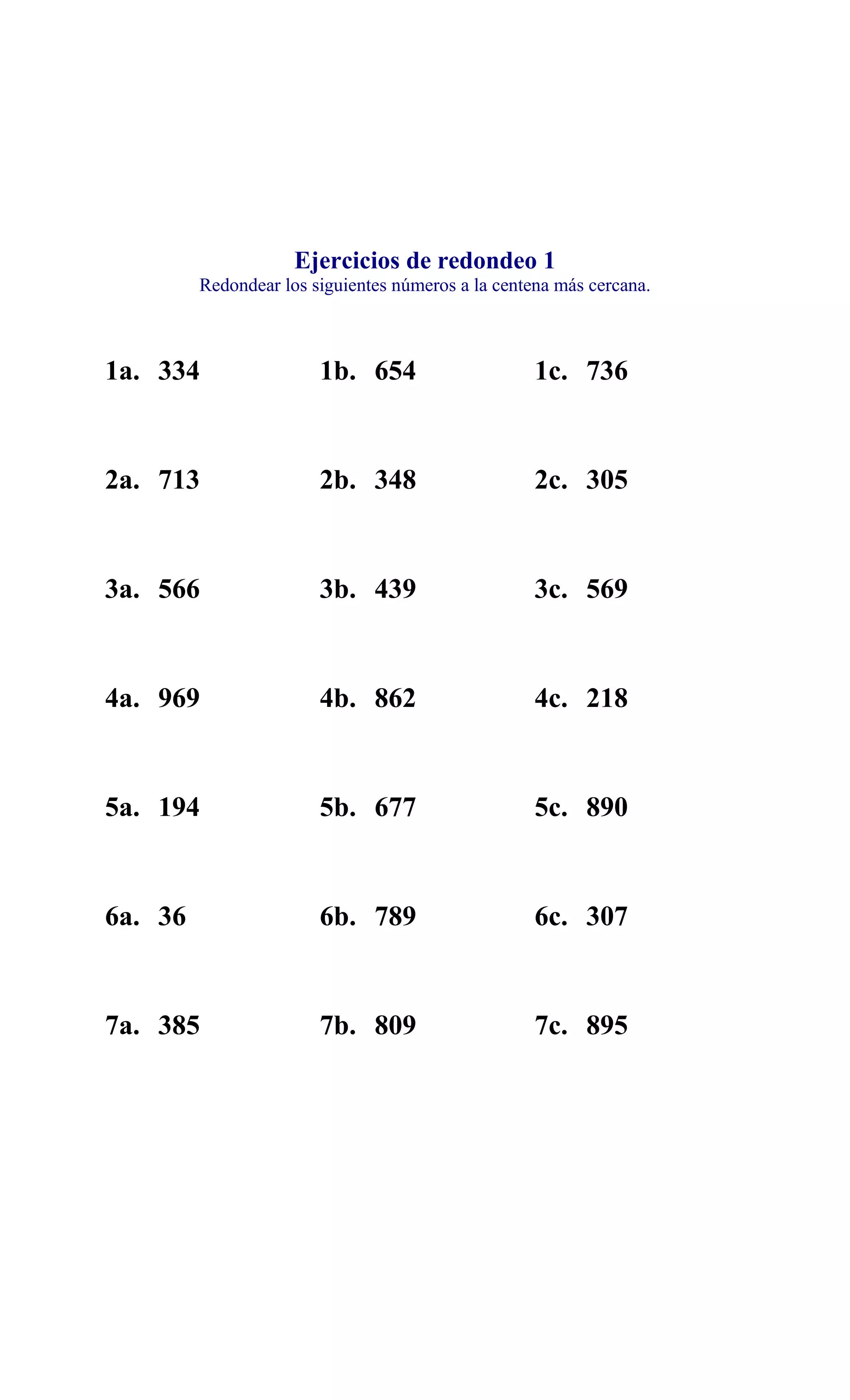 Redondear números | PDF