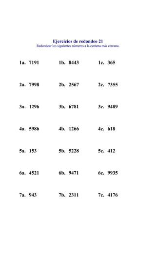 Redondear números | PDF