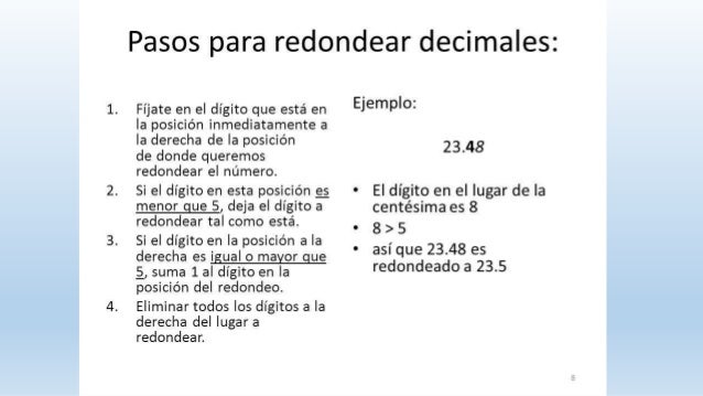 Redondear números decimales