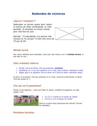 Redondeo de números | DOCX