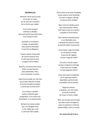 Estacionario Meditativo Rubicundo poemas de sor juana ines dela cruz ...