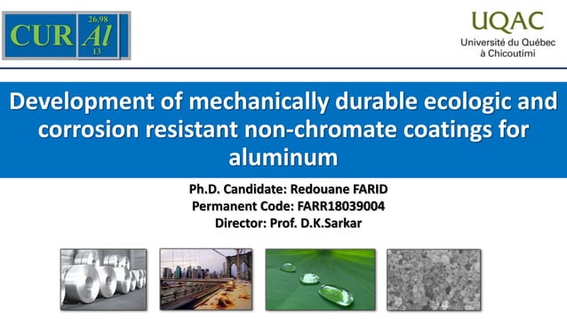 Development of mechanically durable ecologic and corrosion resistant ...