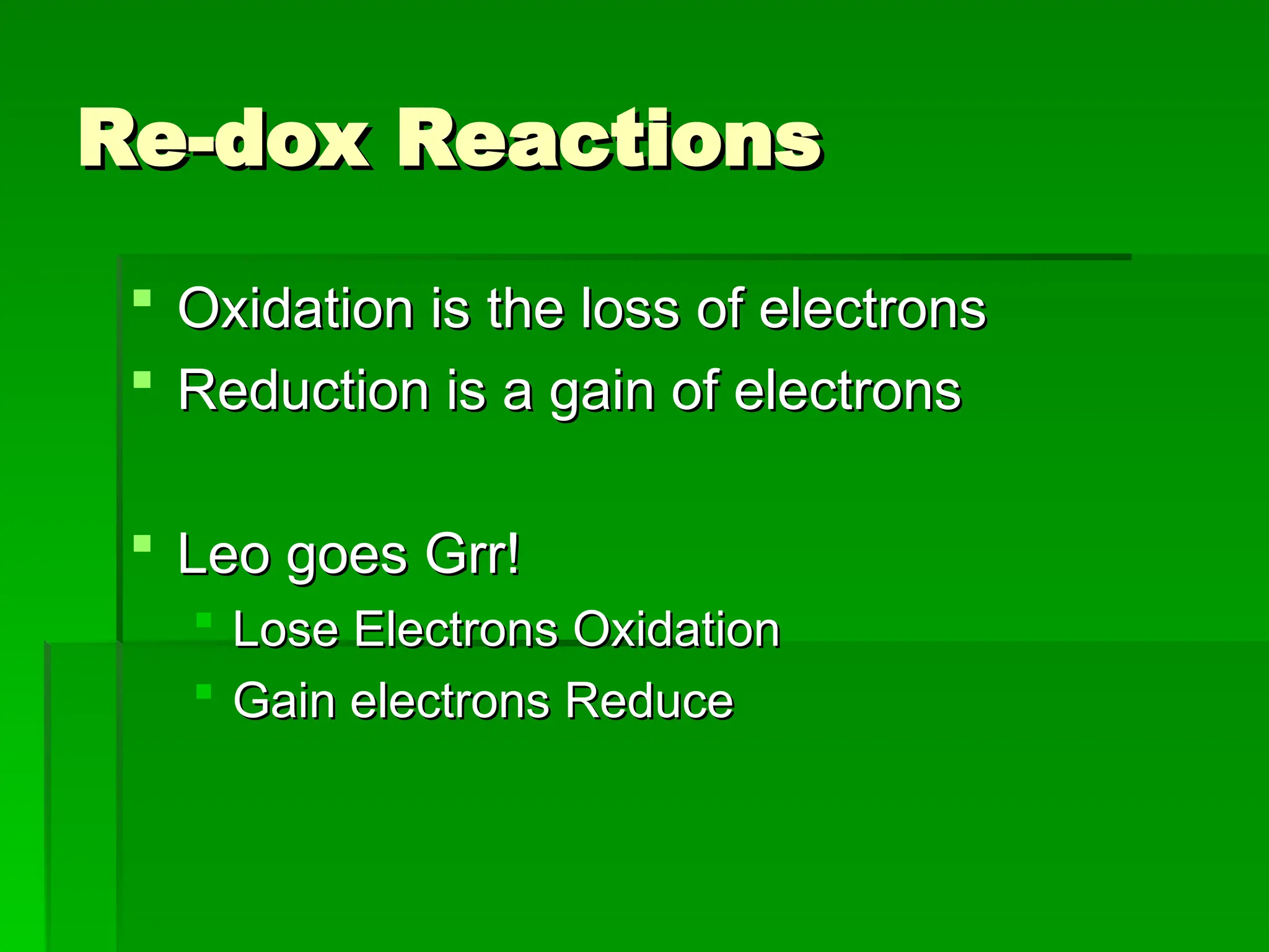 Redox , oxidation reaction , oxidizing agent | PPT