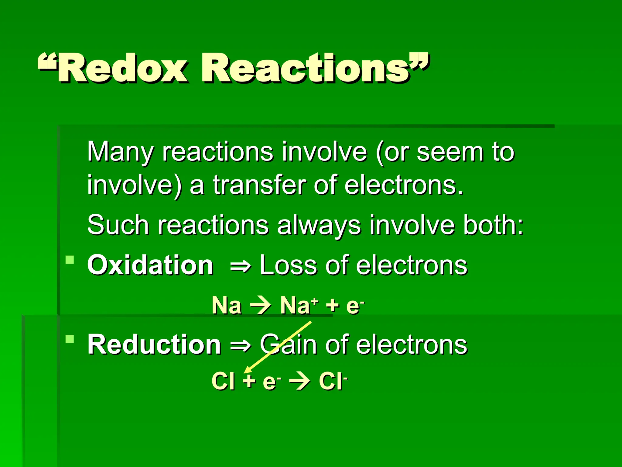 Redox , oxidation reaction , oxidizing agent | PPT