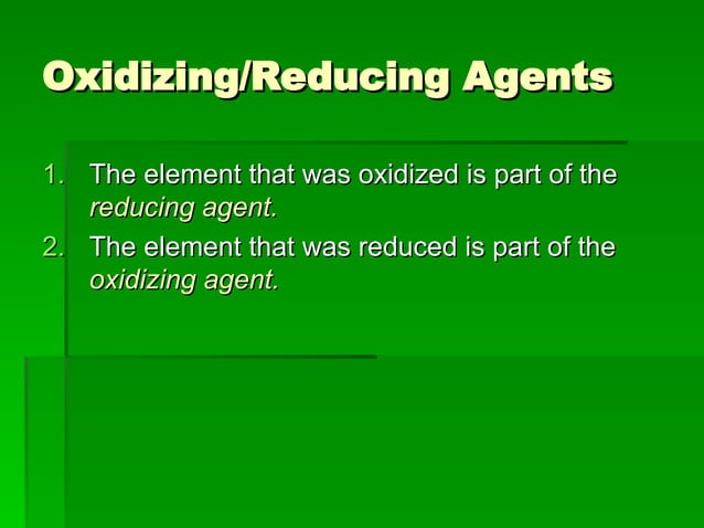 Redox , oxidation reaction , oxidizing agent | PPT