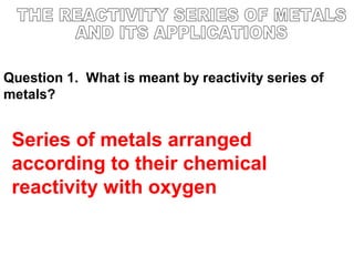Redox part 3= rusting - reactivity series and diff between electrolytic ...