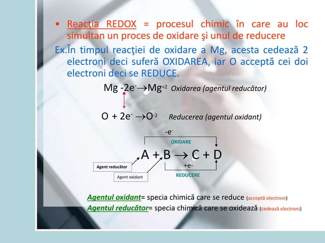Reactii redox.Aplicatii | PPT