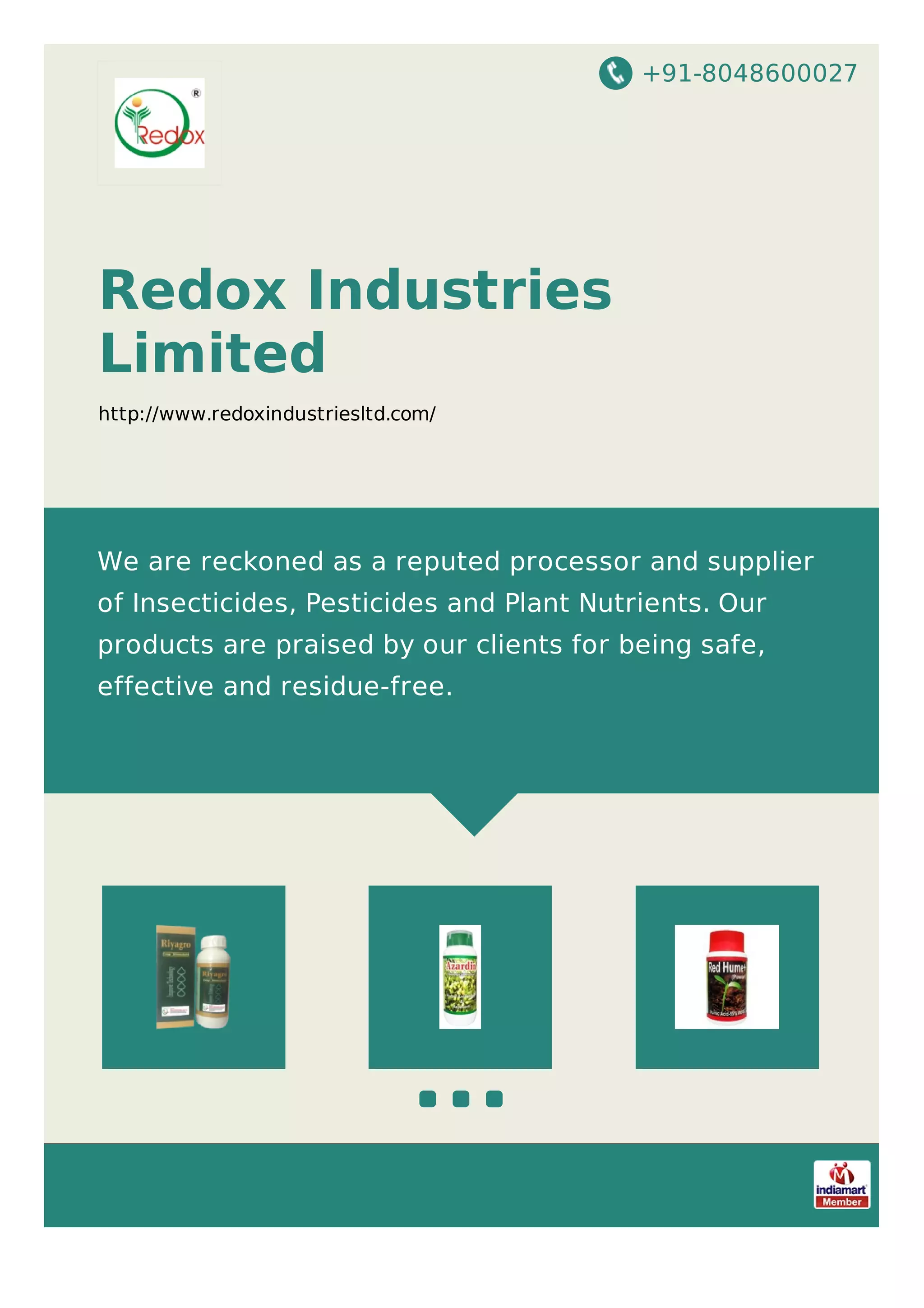 Redox Industries Limited, Ahmedabad, Agro Products | PDF