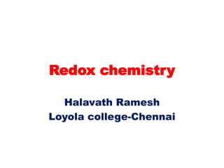 Redox chemistry | PPT