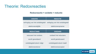 Werkzitting 8: redoxreacties | PPT