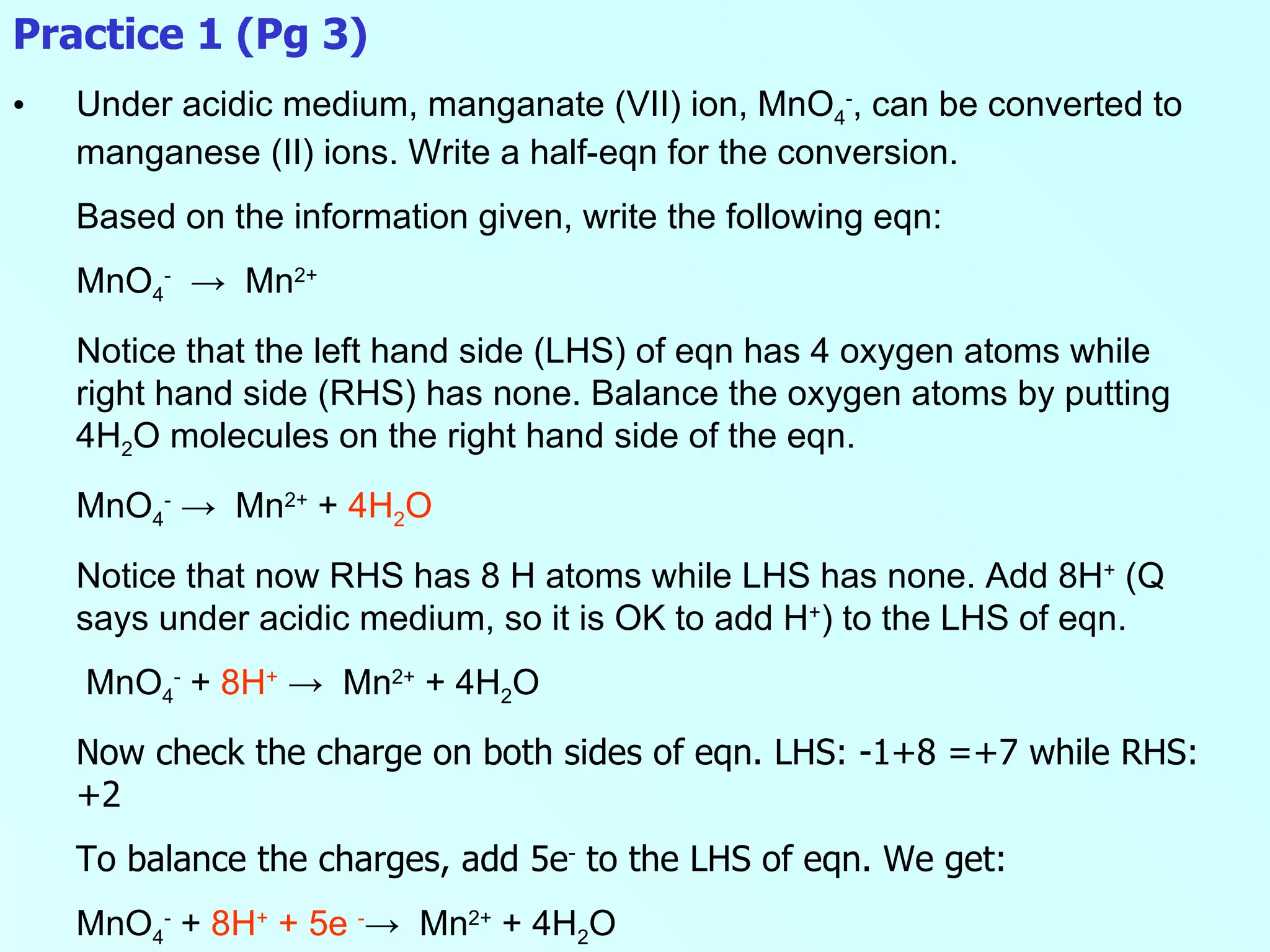 Redox electron transfer | PPT