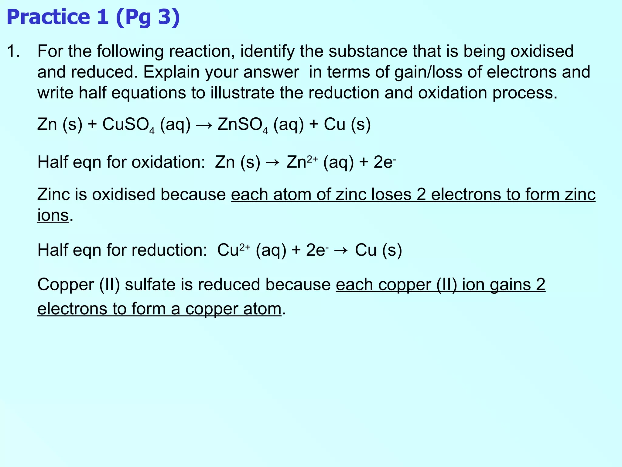 Redox electron transfer | PPT
