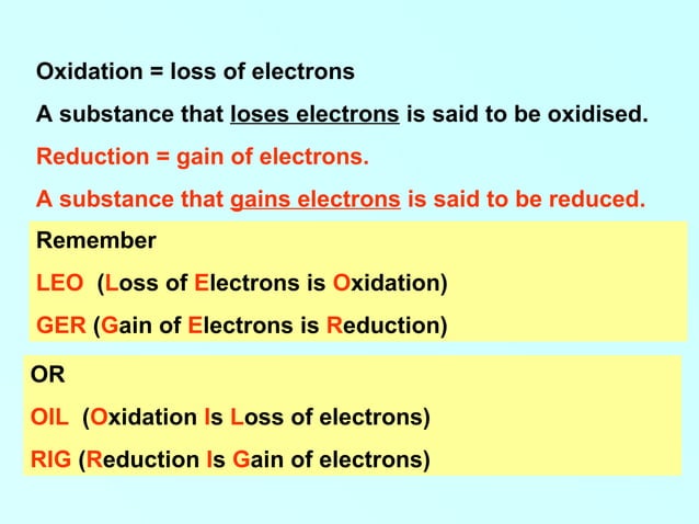 Redox electron transfer | PPT