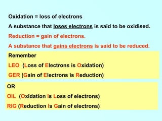 Redox electron transfer | PPT