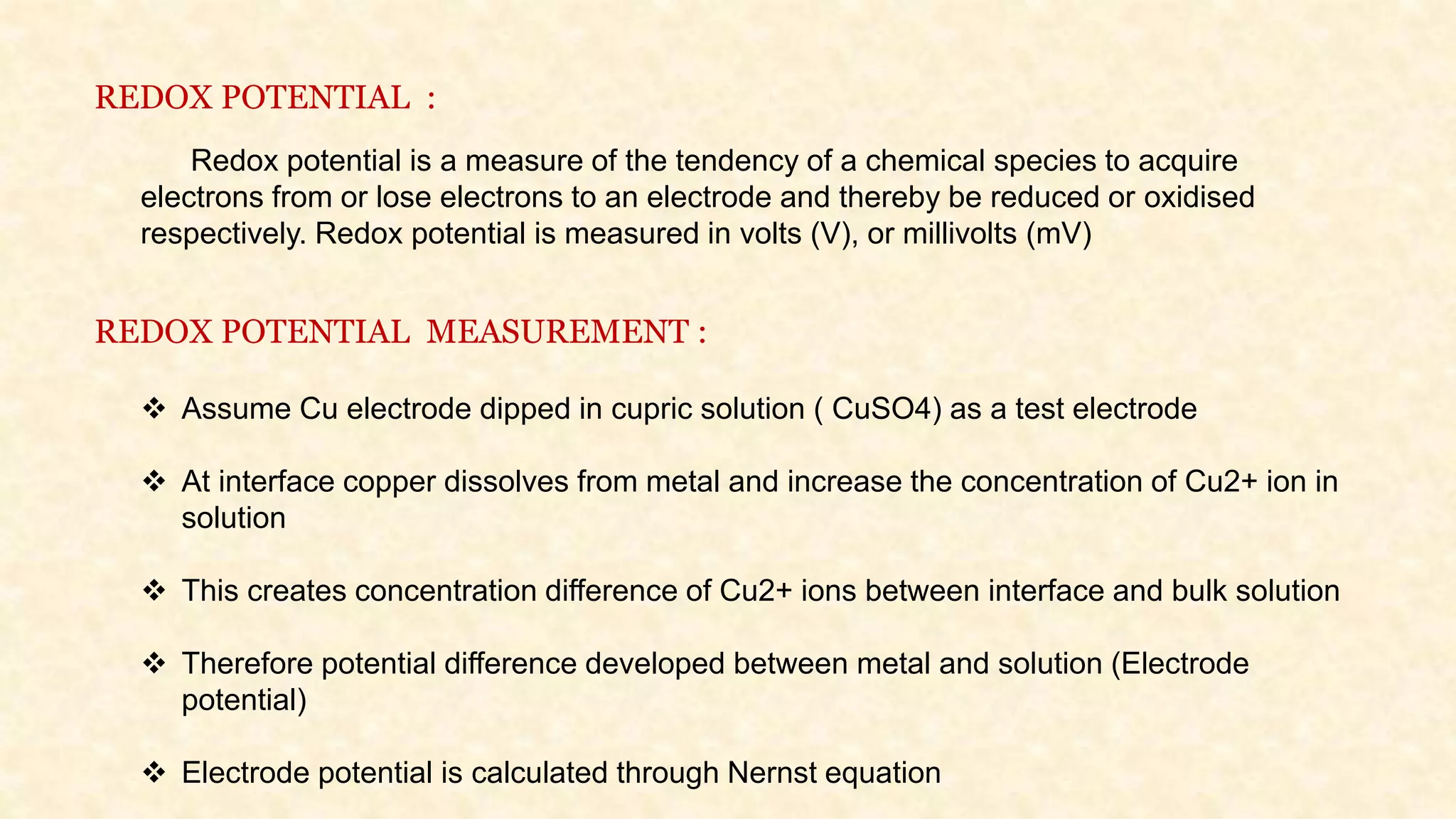 REDOX POTENTIAL MEASUREMENT AND ITS APPLICATION IN SOIL FERTILITY | PPTX