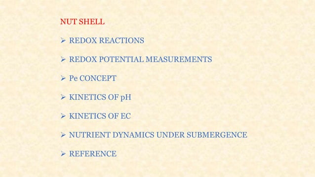 REDOX POTENTIAL MEASUREMENT AND ITS APPLICATION IN SOIL FERTILITY ...