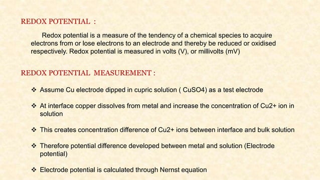 REDOX POTENTIAL MEASUREMENT AND ITS APPLICATION IN SOIL FERTILITY ...