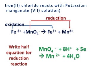 Redox= quiz part 1 with answers | PPT