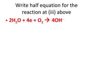 Redox= quiz part 2 with answers | PPT