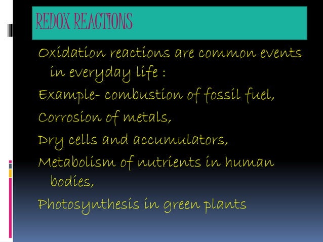 Redox reactions | PPTX | Chemistry | Science