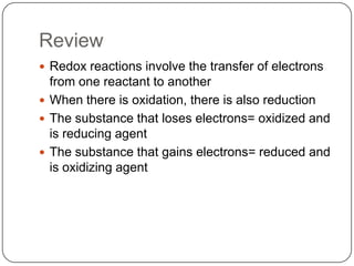 Redox reactions | PPTX | Chemistry | Science