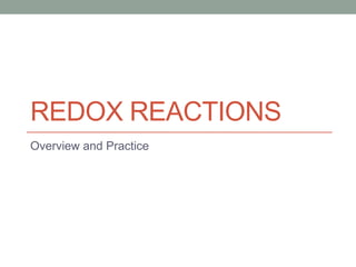 Redox reactions | PPT