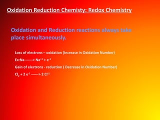 Redox Reactions. Chemical Reactions occurring in the body, Oxidation ...