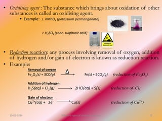 Redox Reactions. Chemical Reactions occurring in the body, Oxidation ...