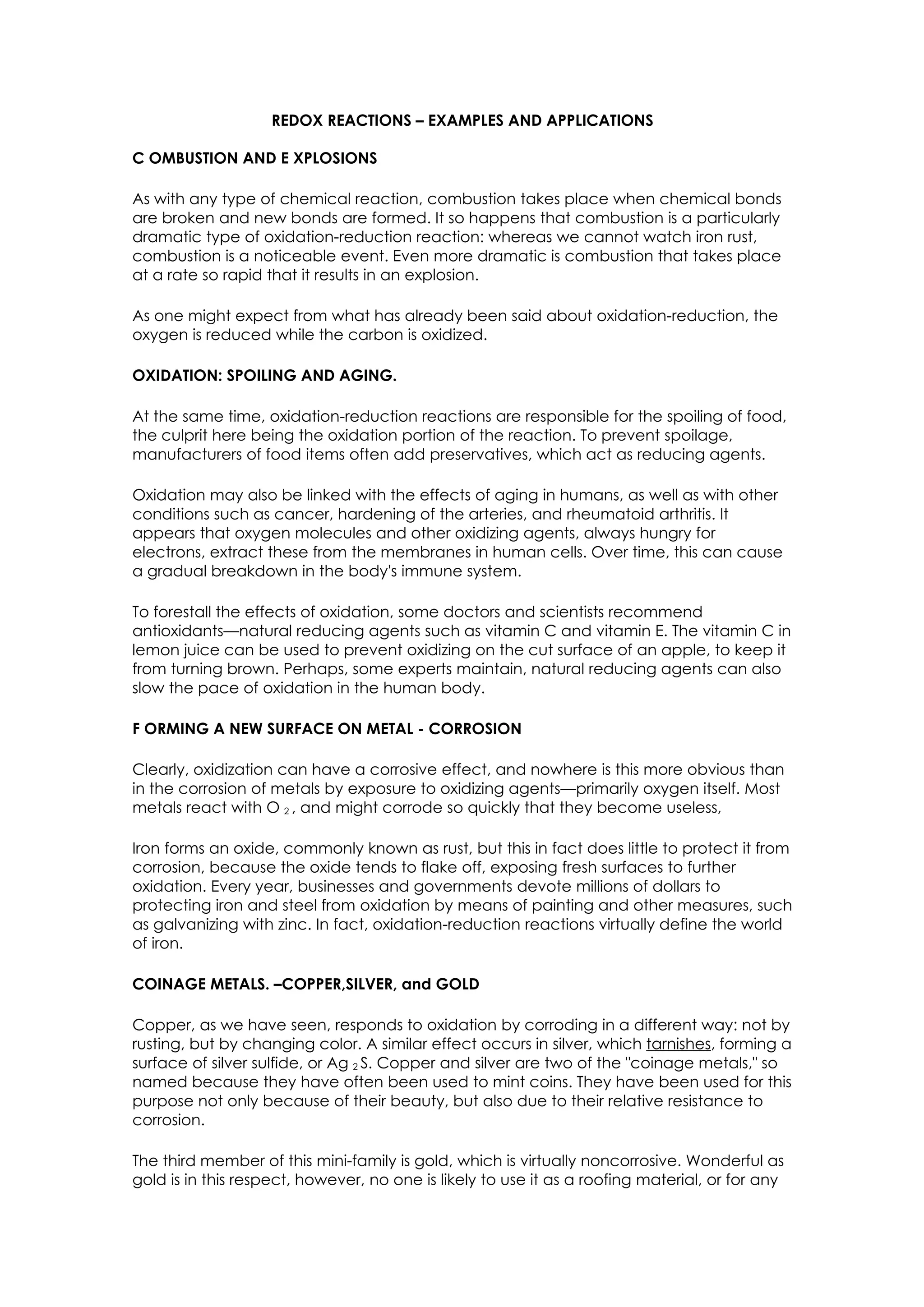 Redox reactions everyday examples | DOC