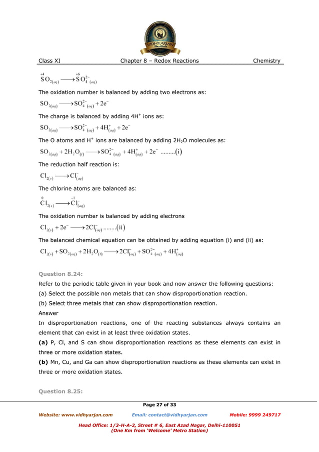 Redox reactions exercise -with solutions | PDF