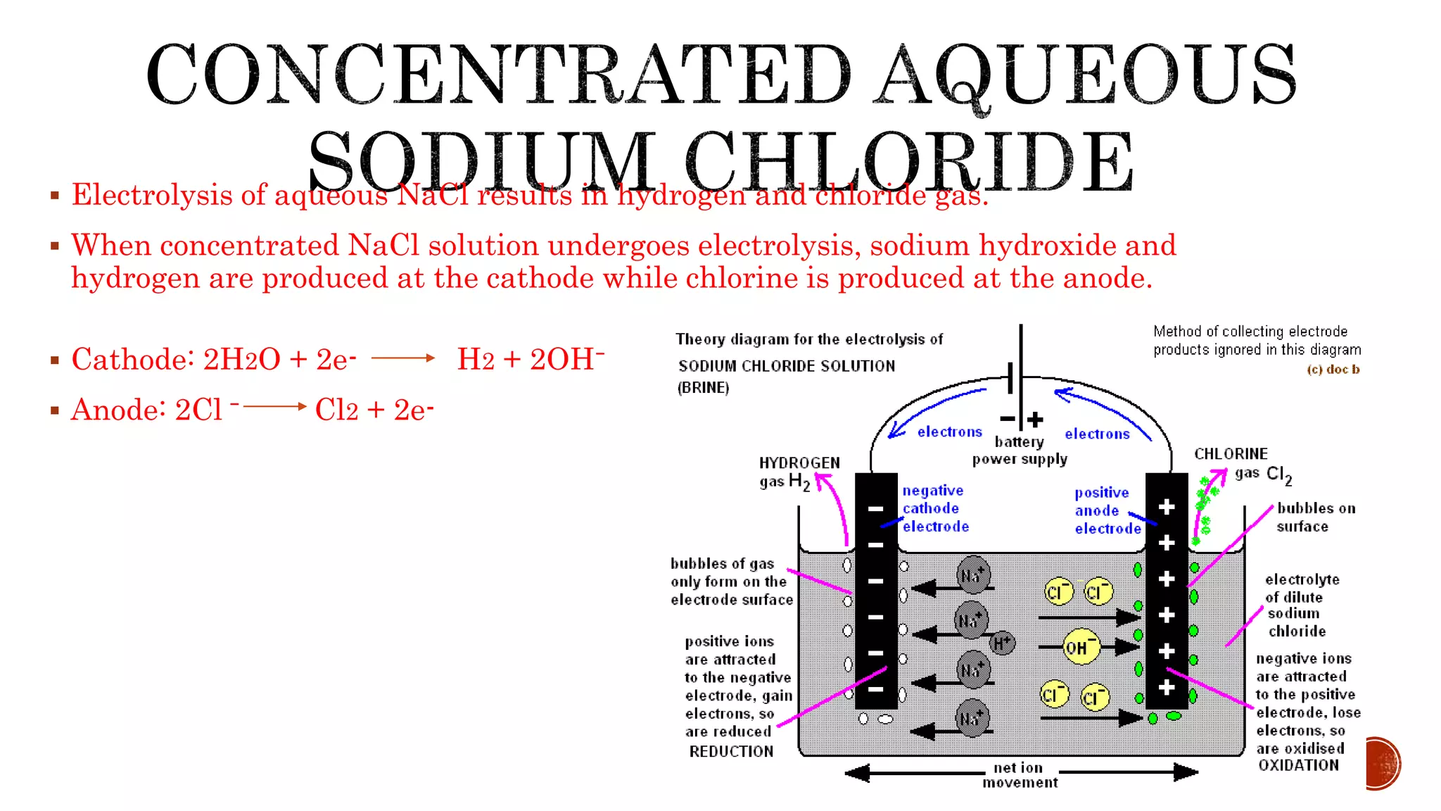 Redox reactions at electrodes | PPT
