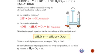Redox reactions at electrodes | PPTX