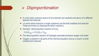 Redox reactions in aqueous media | PPTX