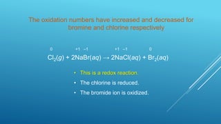 Redox reactions using oxidation numbers | PPT