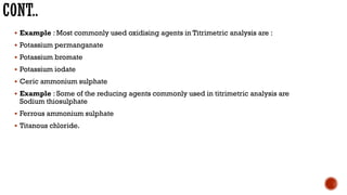 Redox titration, its theory, iodometry and iodimetry | PDF