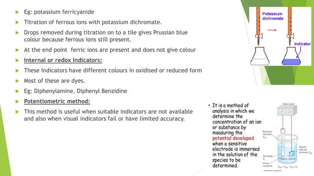 Redox titrations in pharmaceutical analysis | PPTX
