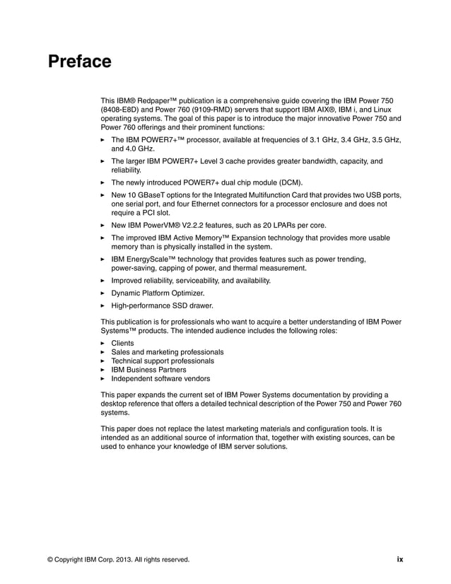 IBM Power 750 and 760 Technical Overview and Introduction | PDF